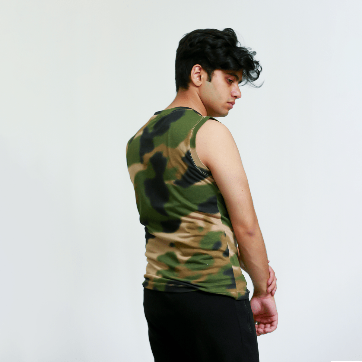 Army Print Tank Top | Military-Inspired Sleeveless Shirt | LEKSI Pakistan